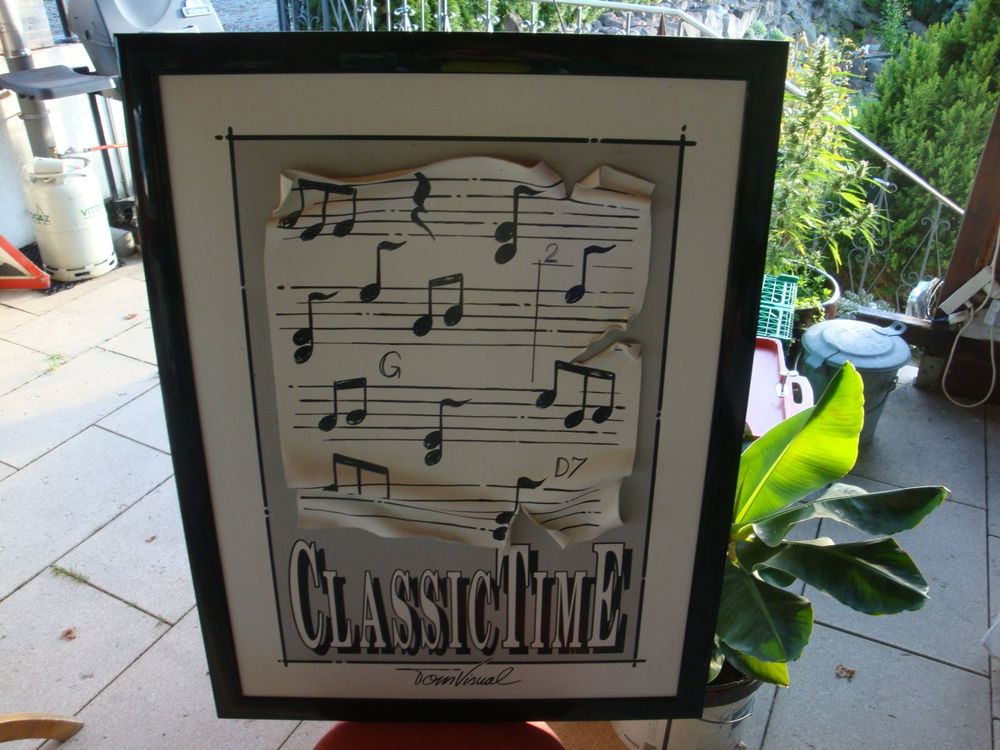 Dekoratives Musik Noten Bild "Classic Time" mit Rahmen (Gebraucht) in ...