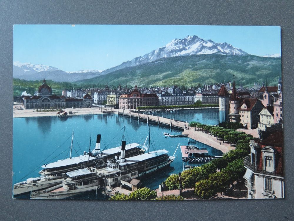 LUZERN - ALTER BAHNHOF - DAMPFSCHIFFE IM VORDERGRUND (Gebraucht) in Wittenbach für CHF 5 – mit ...