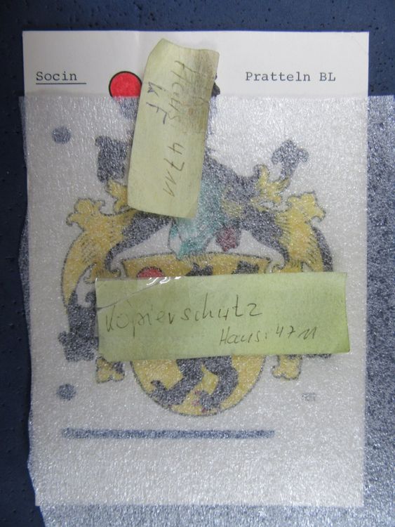 SOCIN PRATTELN BL FAMILIENWAPPEN ALT KARTE HANDBEMALT (Gebraucht) in ...