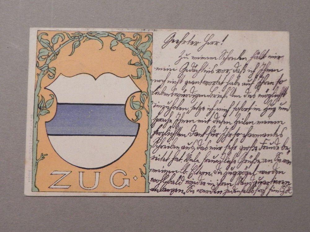 Karte Kanton Zug Wappen 1. Karte 1899 (Gebraucht) in Siebnen für CHF 17 ...