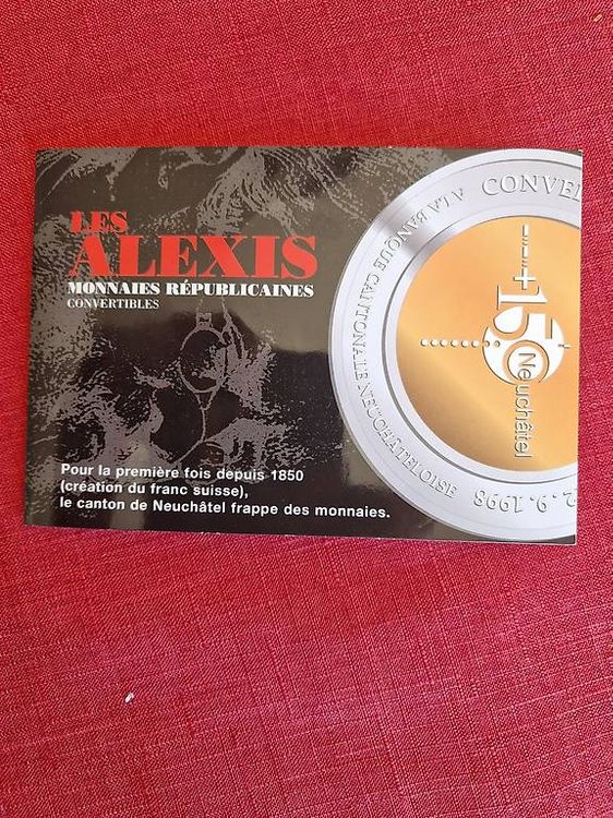 2 médailles L'ALEXIS du Canton de Neuchâtel (D'occasion) à Vufflens-la-Ville pour CHF 11 ...