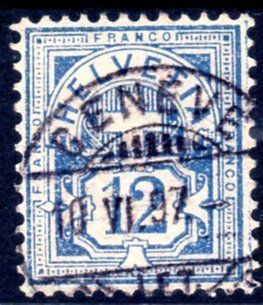 1897 ZIFFERMUSTER 12 RP GENEVE SBK 62A GESTEMPELT - EM100 (Gebraucht ...