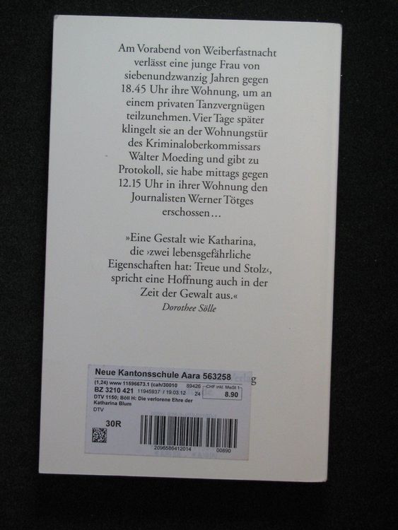 Heinrich Böll Die verlorene Ehre der Katharina Blum | Kaufen auf Ricardo