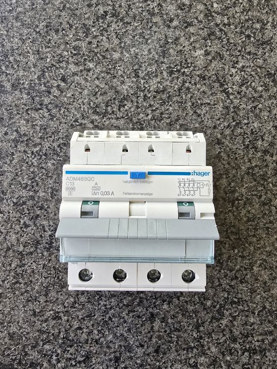 FI/LS-Schalter Hager RCBO QC 4P 400V Char.C 13A 0.03A Typ A (Gebraucht) in Felben-Wellhausen für ...