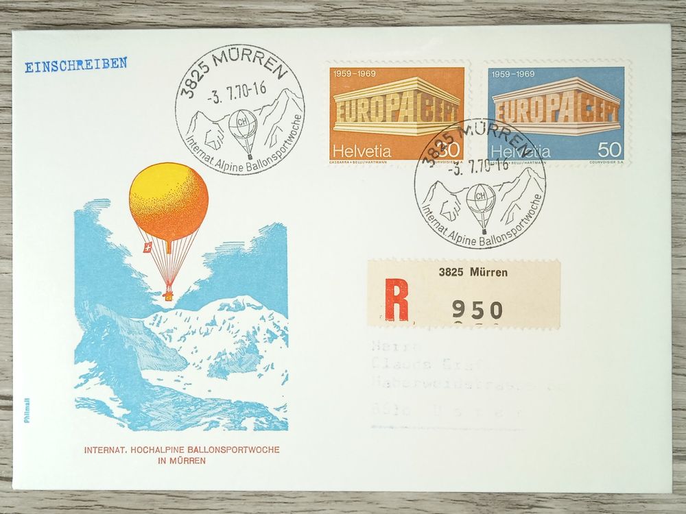TR03 Enveloppe + Timbre Suisse 1970 (Gebraucht) in Cousset für CHF 0.65 – mit Lieferung auf ...