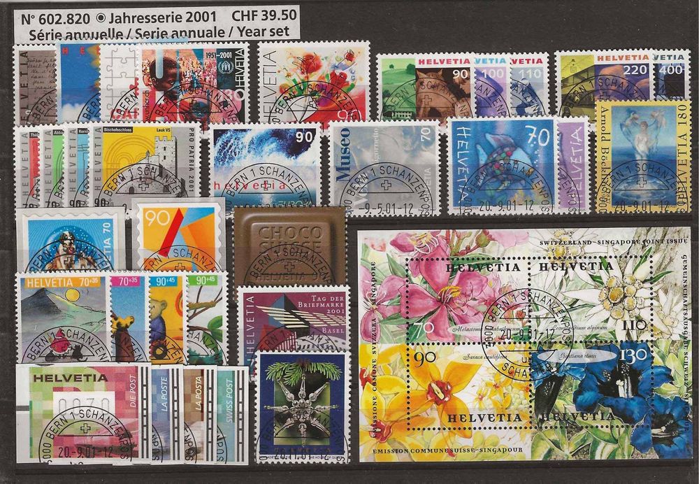M2001 - Série complète CH 2001 1er jour (Gebraucht) in Trélex für CHF ...