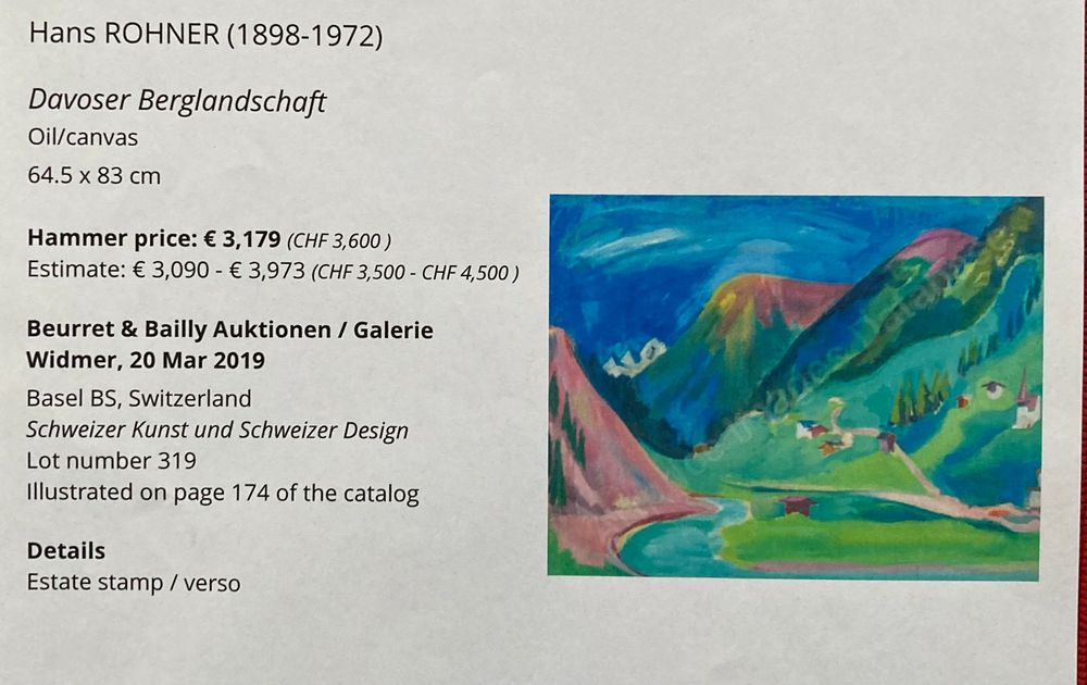 Orig. Gemälde Hans ROHNER, " Winterlandschaft " bei Davos? | Kaufen auf ...