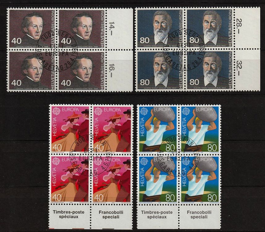 1980-1981 2 4er-Block-Serien Europa ETS (Gebraucht) in Arlesheim für CHF 2 – mit Lieferung auf ...