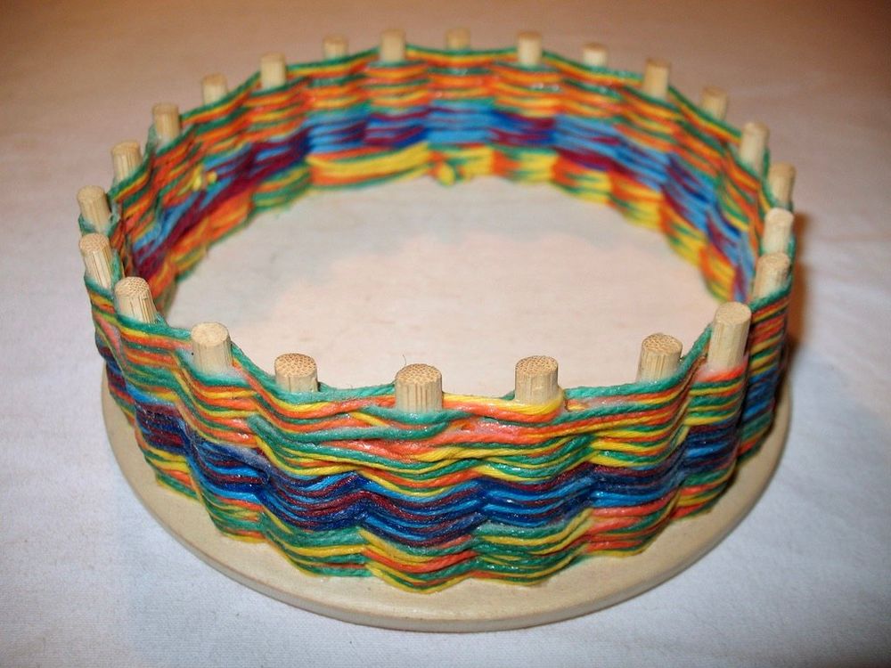 Garn Körbchen Deko Schmuck Schale geflochten rund (Neu (gemäss ...