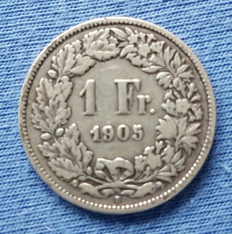 1 Franken 1905 uralte sehr rare Silbermünze ab nur 1 Fr !!! | Kaufen auf Ricardo