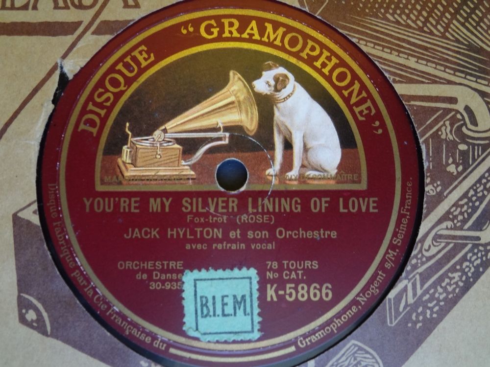 Disque 78 tours Jack Hylton You're my silver lining of love (D'occasion ...