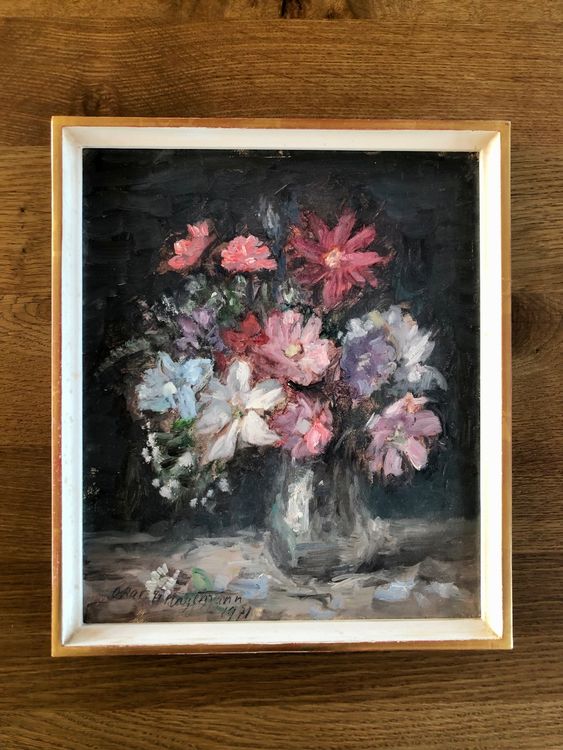 Oskar Hagemann - Gemälde Oel auf Leinwand | Blumen Stilleben | Kaufen auf Ricardo