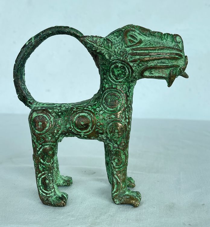 feiner alter Leopard Bronze Benin 12,5 cm x 12,5 cm | Kaufen auf Ricardo