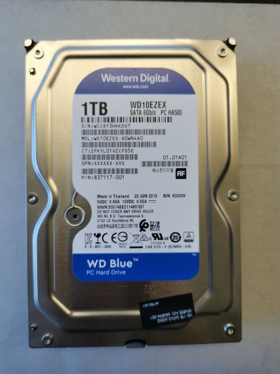 Western Digital WD Blue HDD 1 TB SATA 6GB/s PN: WD10EZEX | Kaufen auf ...