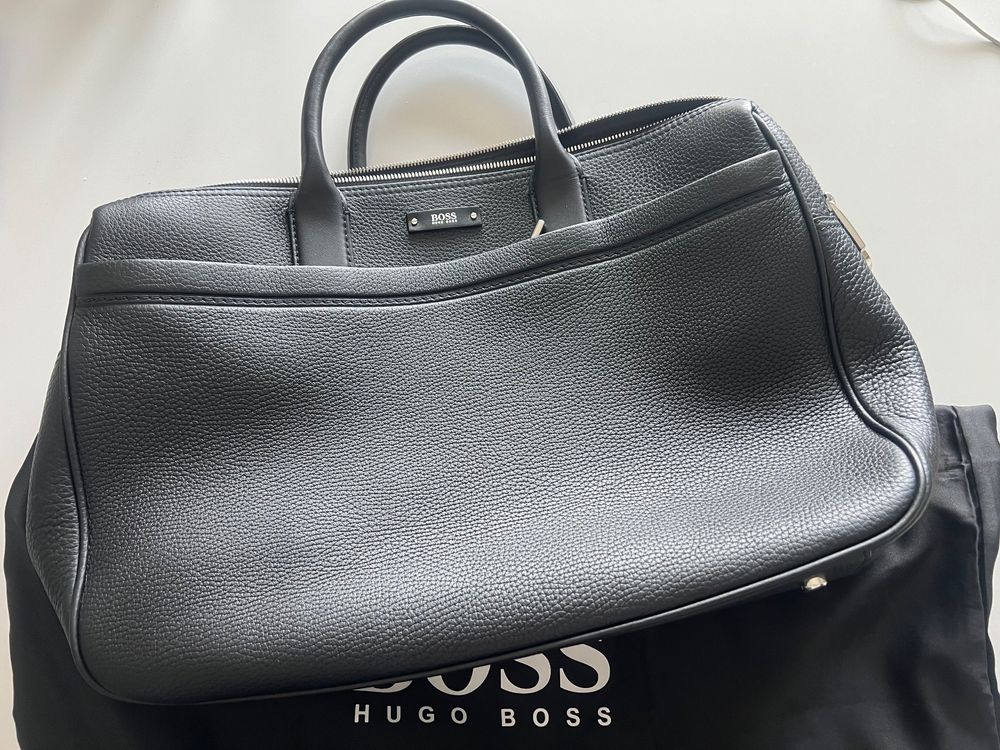 Hugo Boss Ledertasche Aktentasche Weekender Schwarz (Neu (gemäss ...