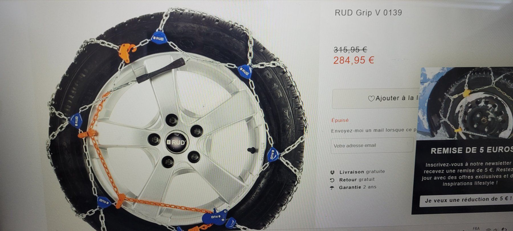 Chaînes à neige RUD RM CLASSIC V 0139/ 5159 (Neuf (Voir description)) à ...