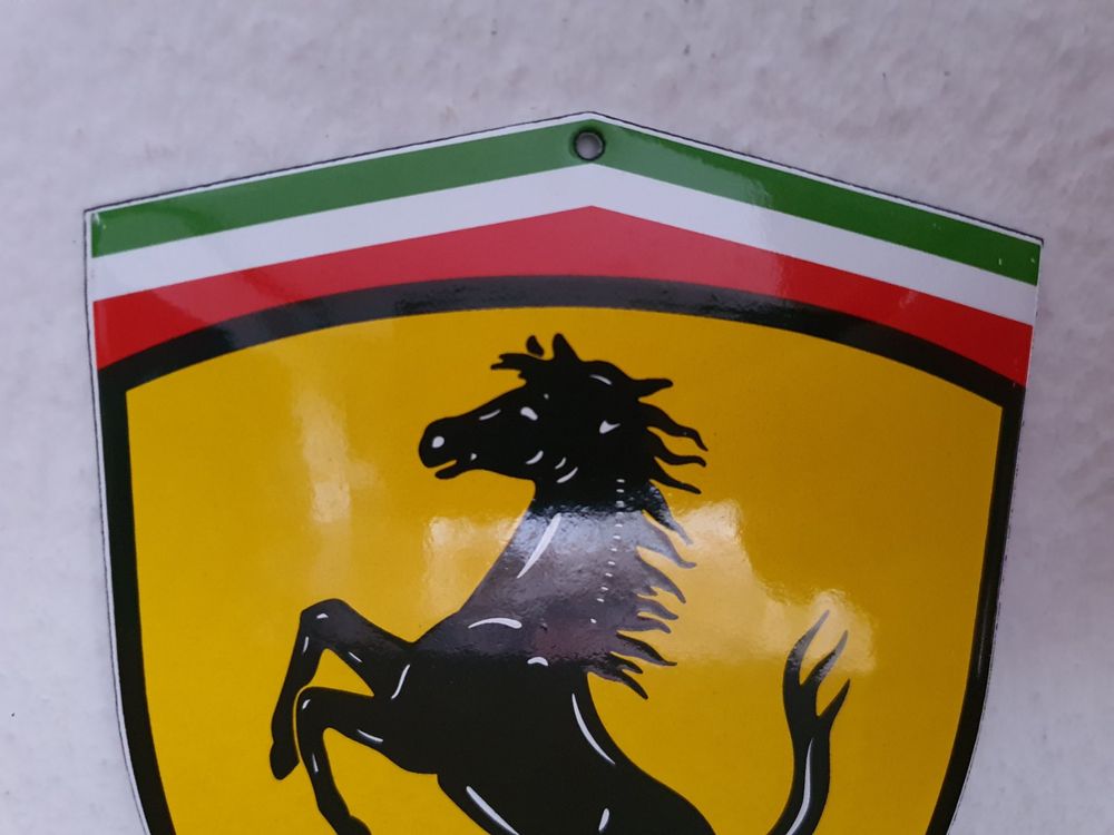 Emailschild Ferrari Wappen Logo Italy Emaille Schild Reklame (Neu ...
