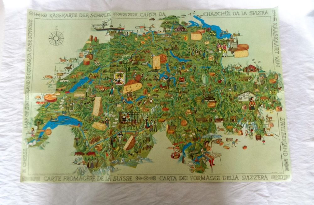 Käse-Karte der Schweiz / Gefaltet 1967Jahre ab Fr. 4. (Gebraucht) in Bellach für CHF 6 – mit ...