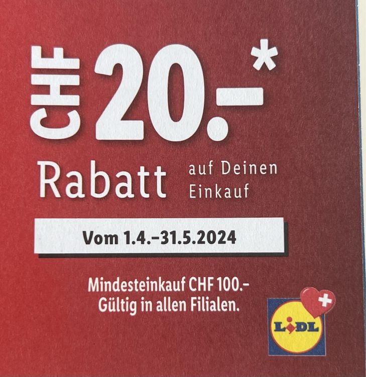 Lidl Gutschein 20.- chf | Kaufen auf Ricardo