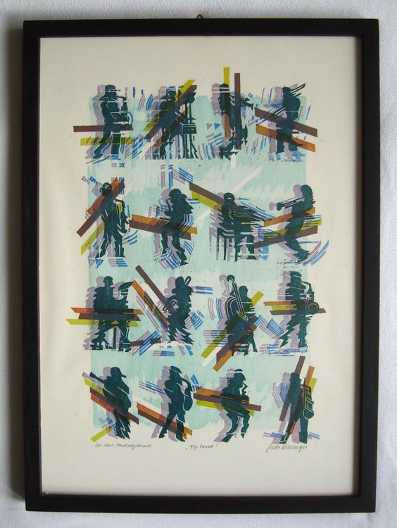 " Big-Band " Farbholzschnitt von Fredi Businger, 1945 Stans (Gebraucht ...