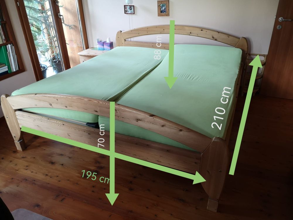 Doppelbett Holz mit Bico-flex Rost und Isabelle Matratze (Gebraucht) in ...