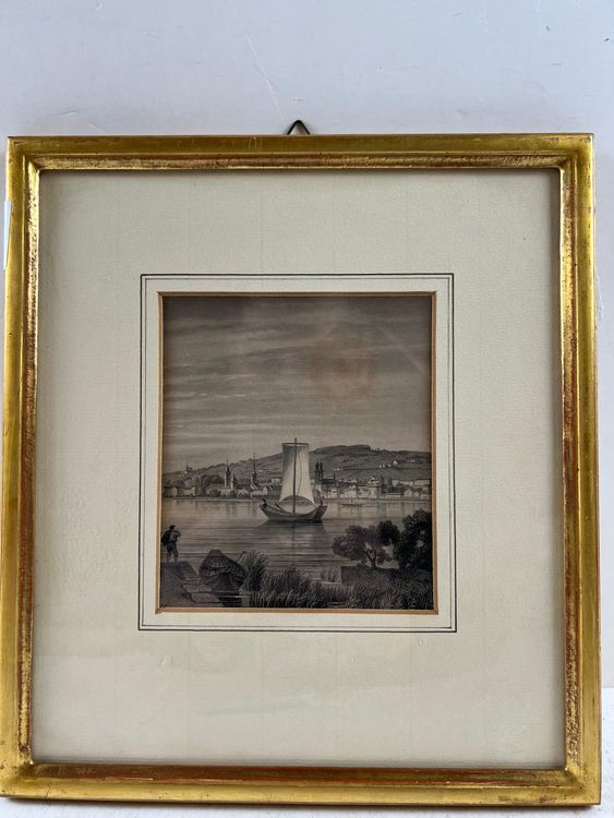 Antike Zürichsee Stich Echtgoldrahmen (Gebraucht) in Neuhausen am Rheinfall für CHF 5 – mit ...