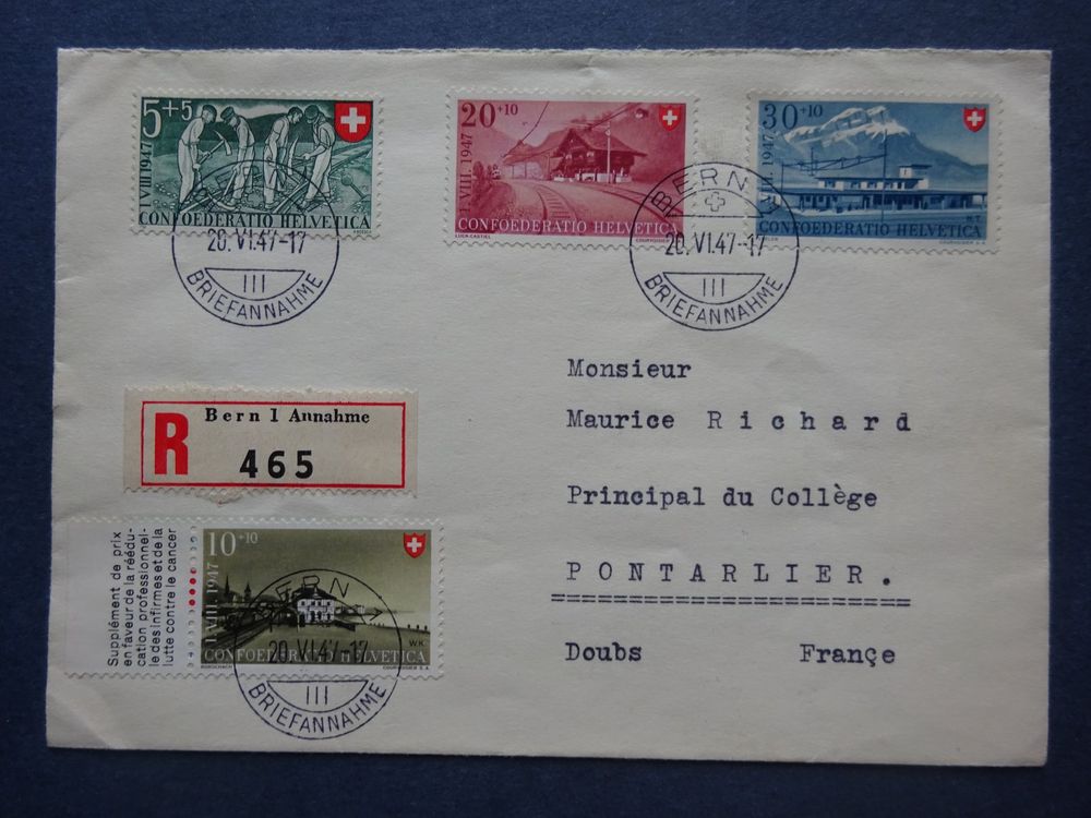 1947 Pro Patria schöner Satzbrief mit glasklaren Stempel | Kaufen auf Ricardo