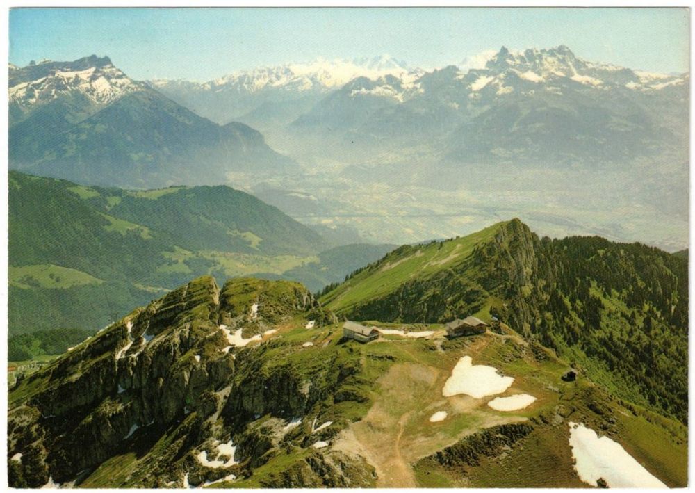 Leysin - Berneuse mit Dents du Midi (Luftaufnahme?) (Gebraucht) in Binningen für CHF 2 – mit ...