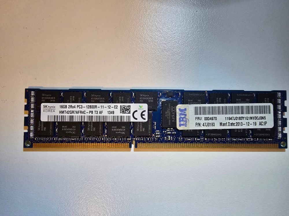 SK hynix 16GB 2Rx4 PC3-12800R DDR3 Registered Server RAM (Gebraucht) in ...