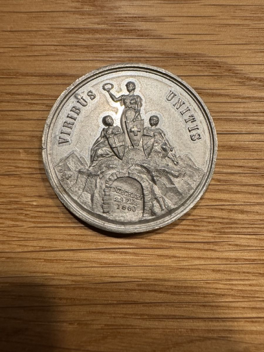 Münze- Zur Erinnerung an die Gotthardfeier 1882 (Gebraucht) in Mumpf ...