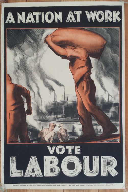 Original Propagandaplakat Labour England | Kaufen auf Ricardo