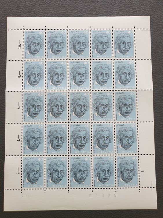 Albert Einstein Briefmarkenbogen postfrisch 25 x 40 Rp. (Neu (gemäss Beschreibung)) in ...