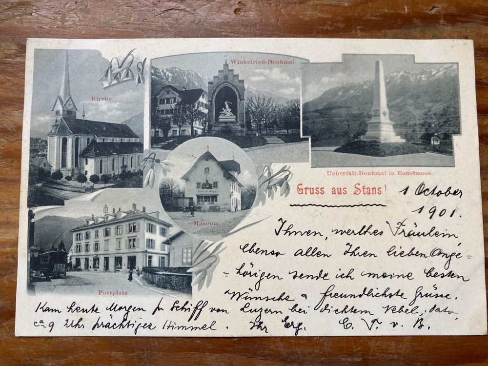 Postkarte „Gruss aus Stans“, gelaufen 1901 | Kaufen auf Ricardo