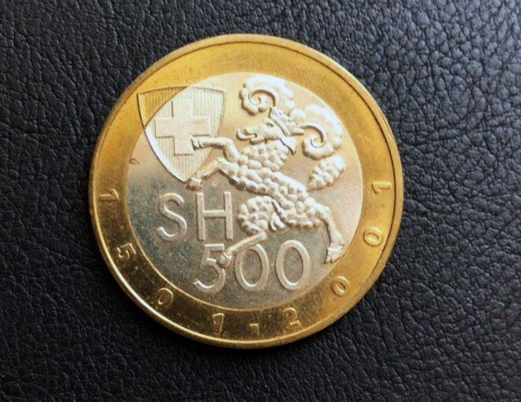 Münze z Jubiläum 500 Jahre Schaffhausen 1501-2001 Bockgulden (Gebraucht) in Basel für CHF 9.9 ...
