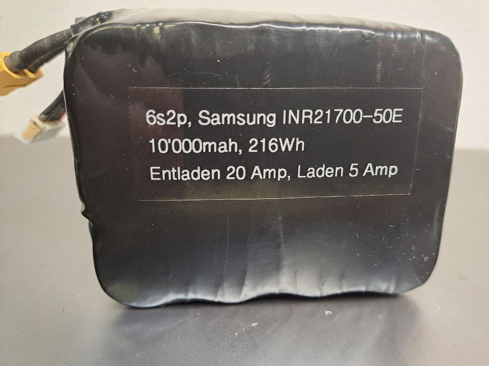 FPV longrange 21700 Li-Ion 6s2p 10'000mah Batterie XT60 | Kaufen auf ...