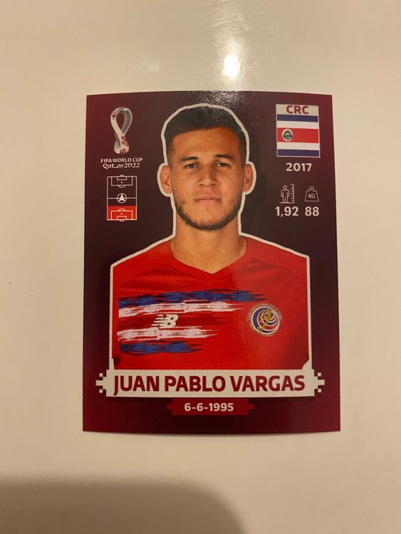 Panini WM 2022 COSTA RICA JUAN PABLO VERGAS CRC 10 | Acheter sur Ricardo