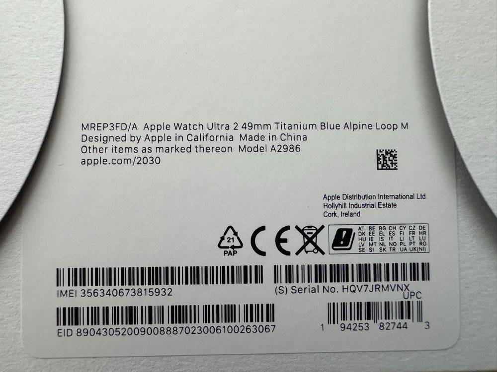 Apple Watch Ultra 2, 49mm Titanium Blue Alpin Loop M (Gebraucht) in Fehraltorf für CHF 649 – mit ...