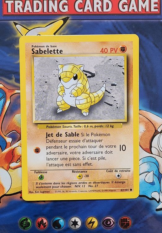 Carte Pokémon Sabelette (Set de base) 62/102 (fr) (Neu (gemäss ...