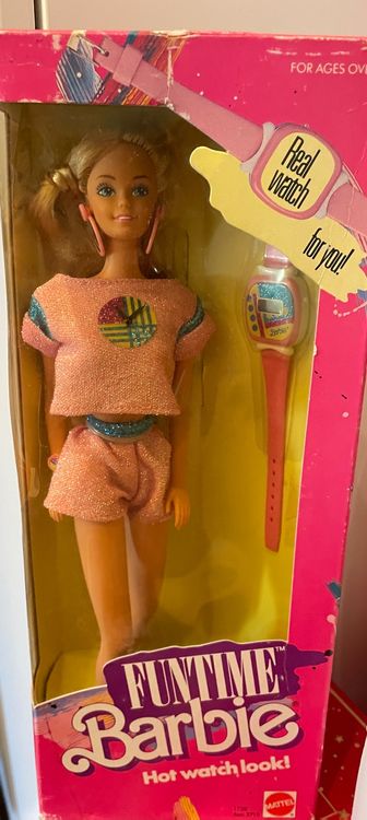 BARBIE FUNTIME 1986 Mit Uhr und Zubehör (Neu und originalverpackt) in ...