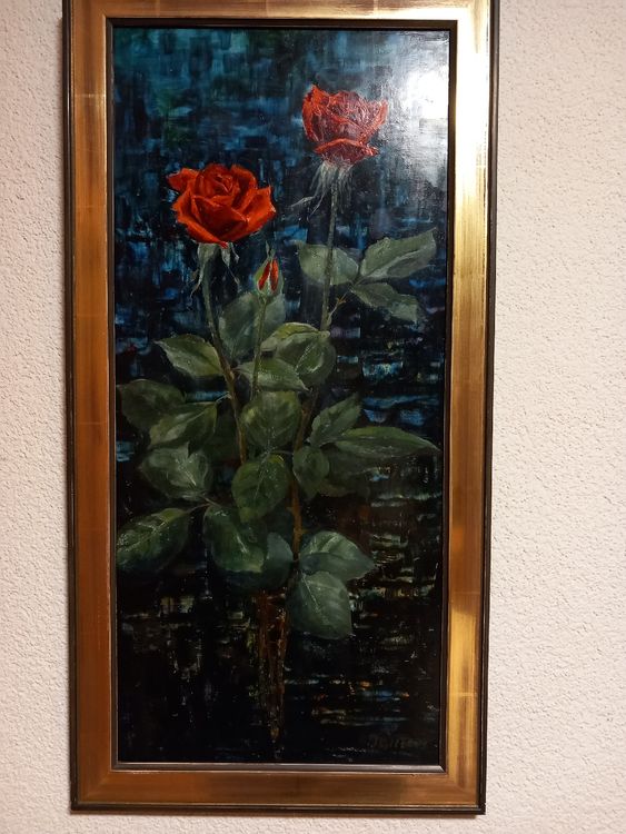 Bild schwarz mit roten Rosen | Kaufen auf Ricardo