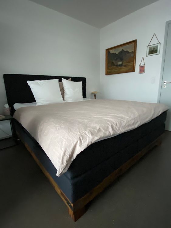 Boxspring-Bett Subito 180/200 Stoff anthrazit/braun Pfister | Kaufen ...