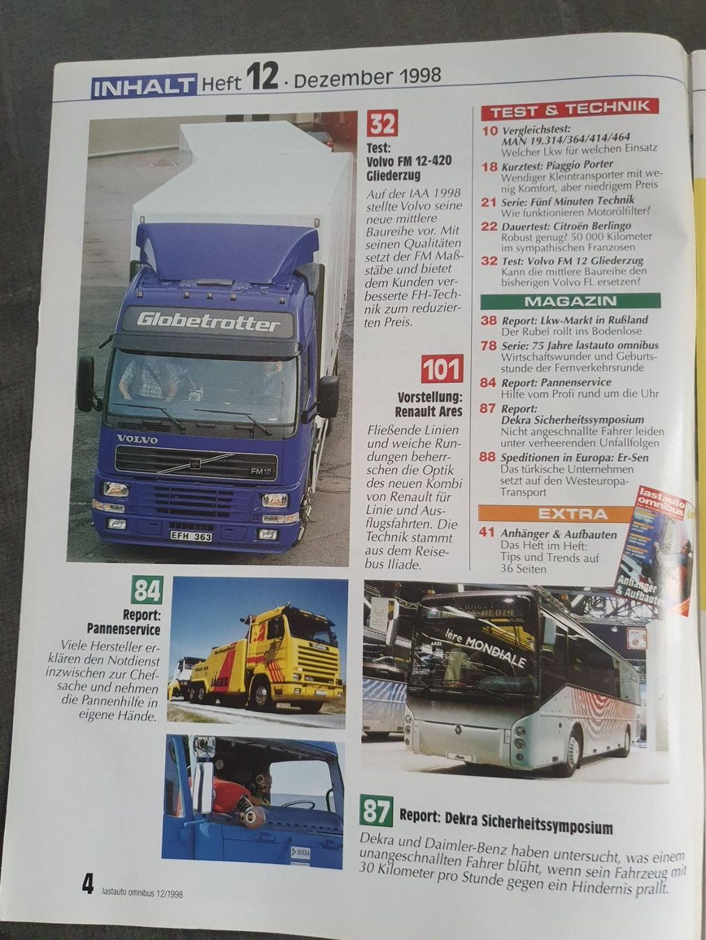 Lastauto Omnibus 12/98 MAN 19.464 Volvo FM 12 420 xx (Gebraucht) in ...