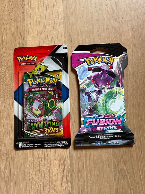 2x Pokemon SWSH Blister Booster Pack Evolving Skies Fusion (Neu und ...
