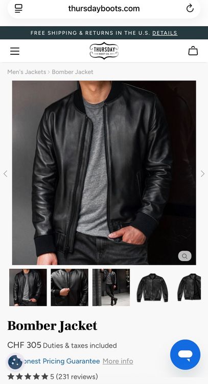 Thursday Boots Leather Jacket - M (Gebraucht) in Luzern für CHF 170 ...