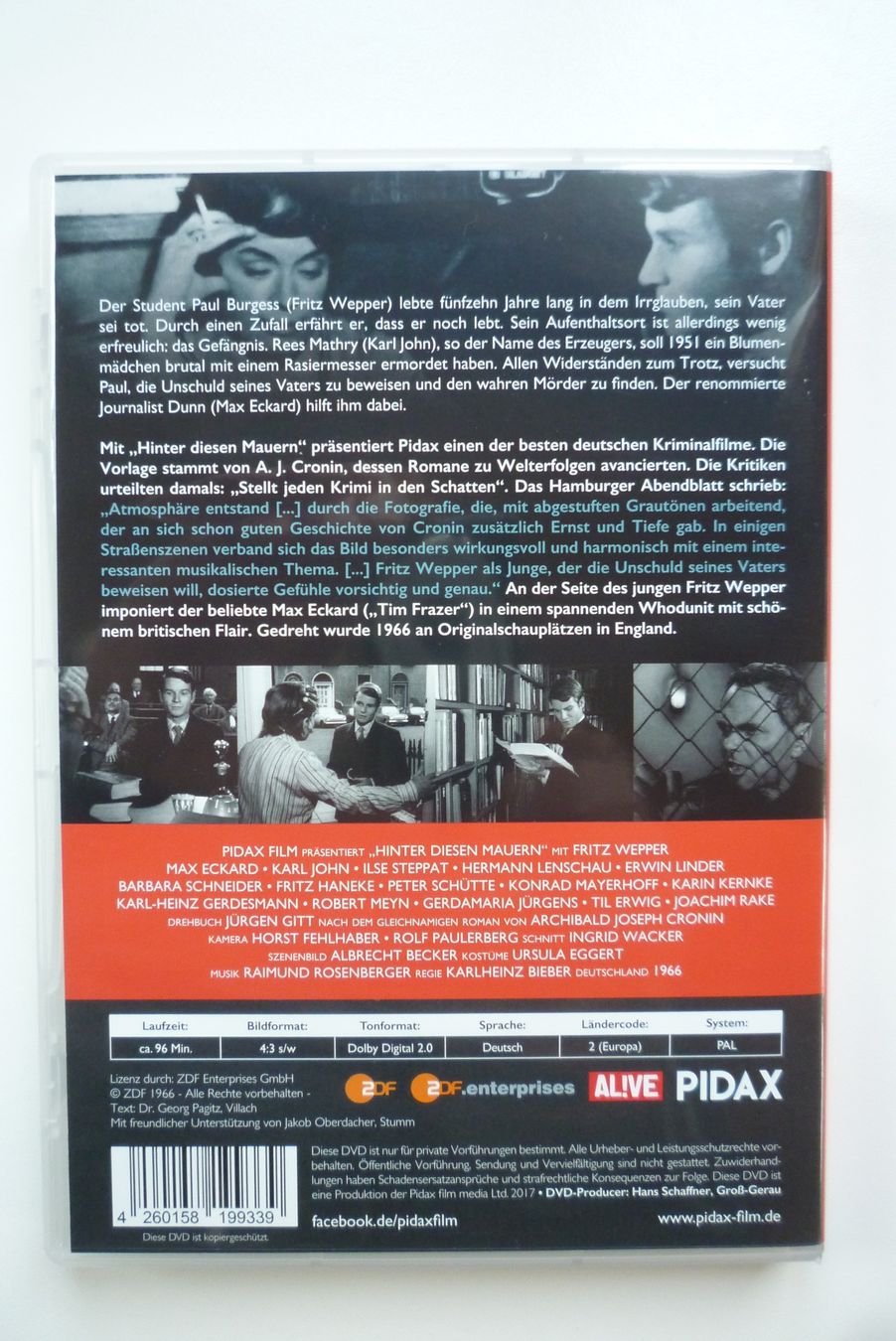 Hinter diesen Mauern - Krimi-Klassiker 1966 mit Fritz Wepper (Gebraucht ...
