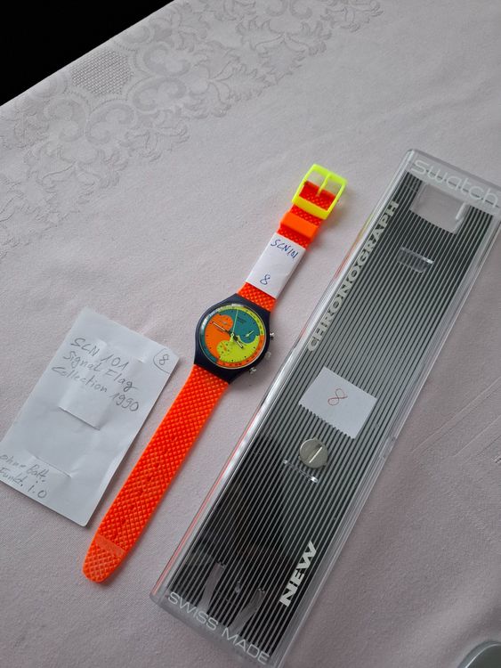 Rarität. SWATCH SCN 101 Signal Flag 1990 CHRONO (Neu und ...