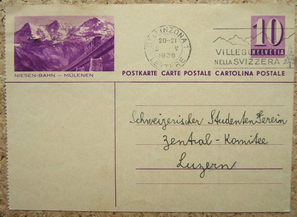 BILDPOSTKARTE NIESEN-BAHN - MÜLENEN 1936 | Kaufen auf Ricardo