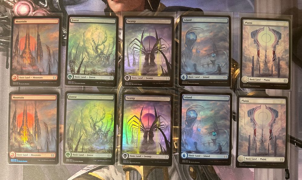 10 Stk Full-Art FOIL Länder (V.1) Phyrexia ONE Mtg | Kaufen auf Ricardo