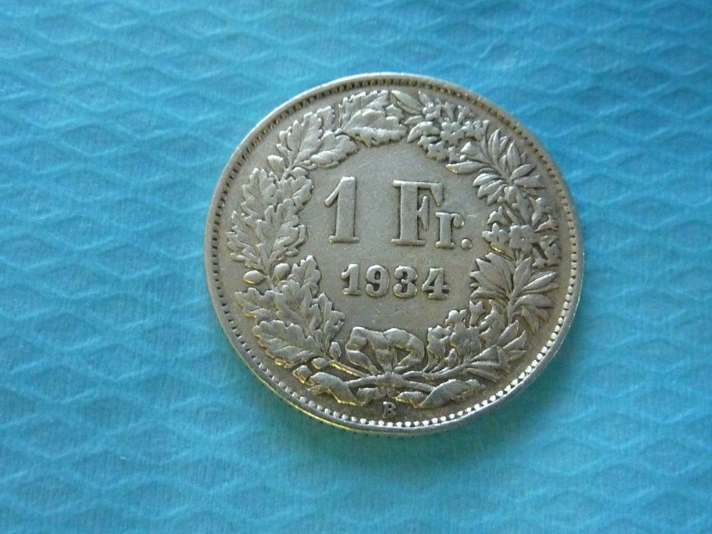 Silber 1 Franken 1934 rar nur 500`000 Prägungen. | Kaufen auf Ricardo