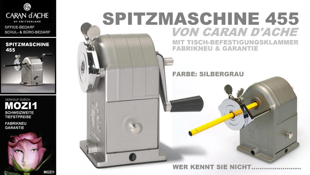 super AKTION * 455.200 Spitzmaschine GRAU * 455 Caran d'Ache (Neu und originalverpackt) in für ...